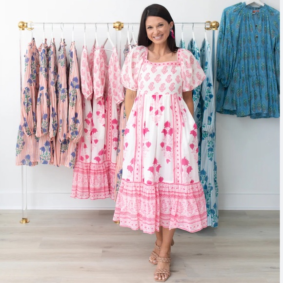 Oliphant | Dresses | Nwt 288 Oliphant Puff Sleeve Cotton Poplin Midi ...